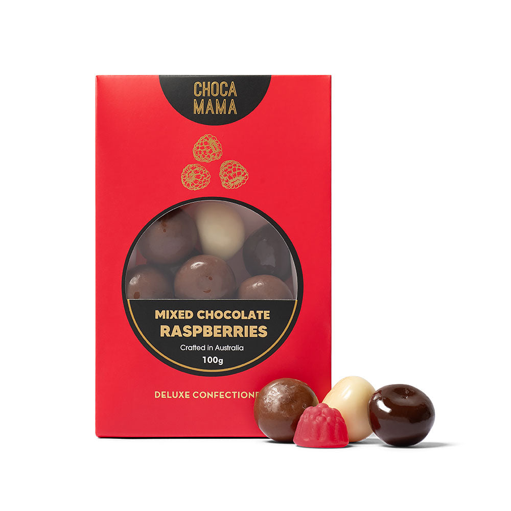 Chocamama Mixed Chocolate Raspberries | 100g – iPantry