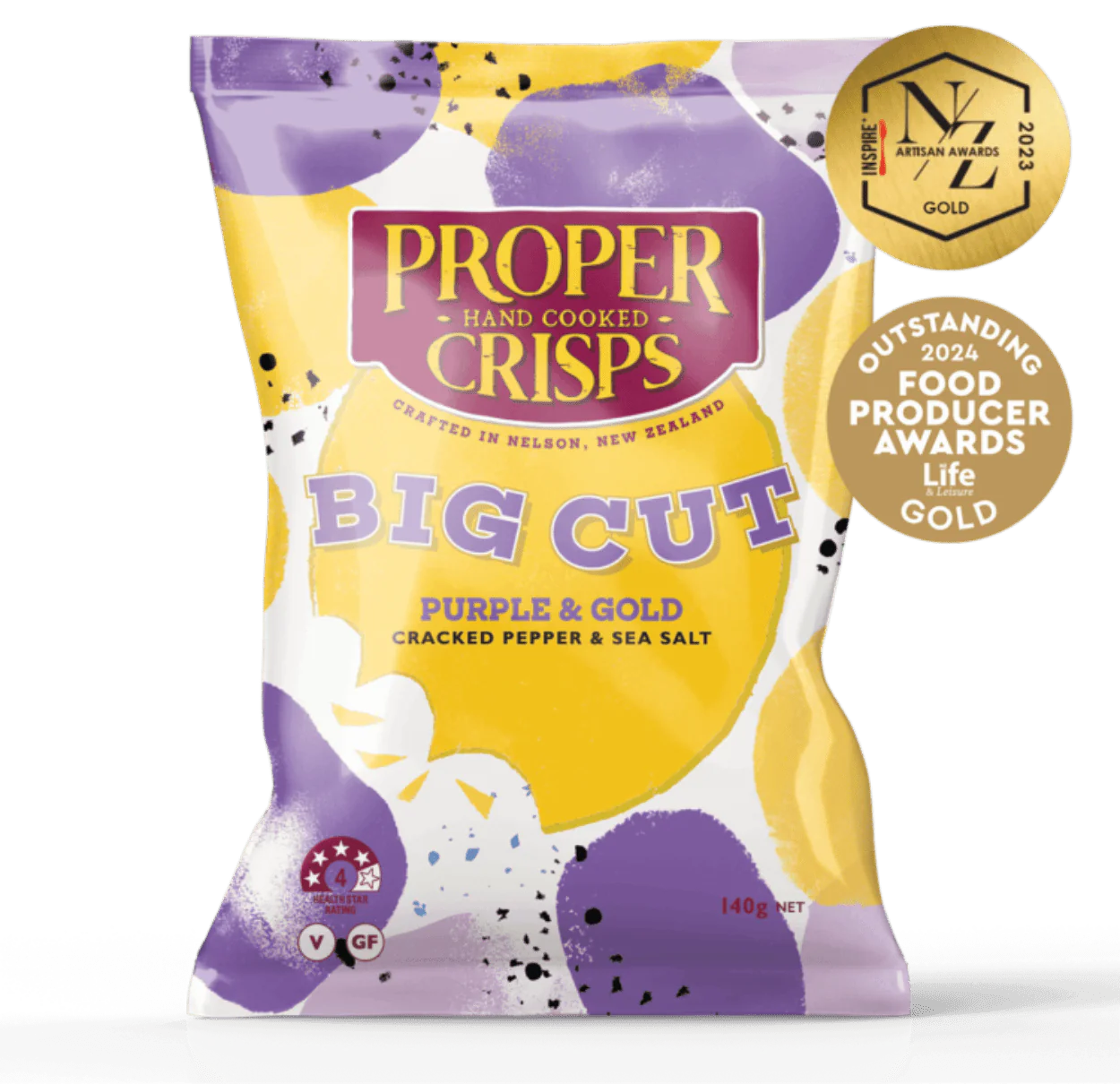 Proper Crisps BIG CUT Purple and Gold 140g – iPantry